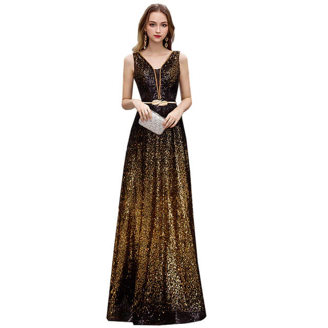 Ballkleid Gold Pailletten | Prinzessin Magische